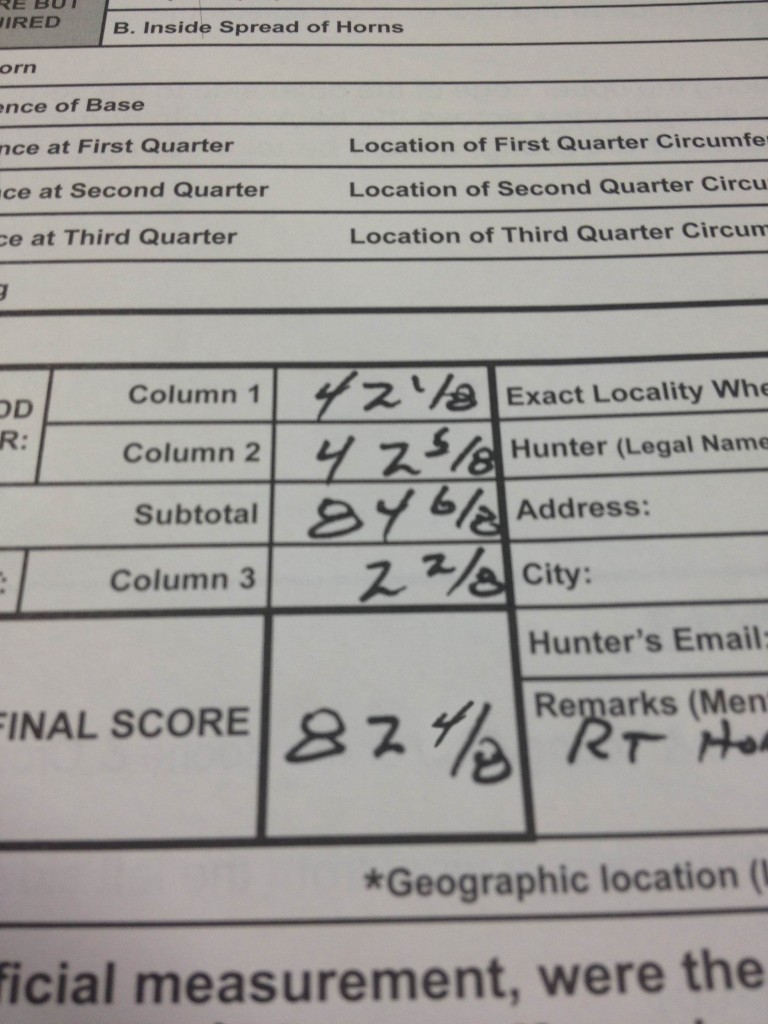 scoresheet - Eastmans' Official Blog | Mule Deer, Antelope, Elk Hunting ...